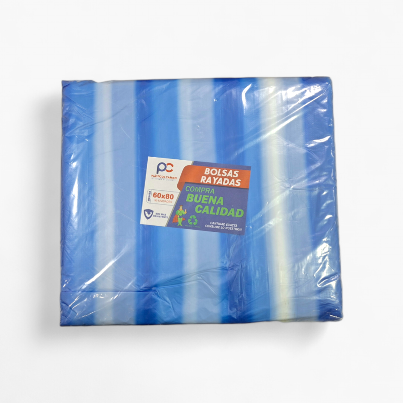 Bolsa Plastica Rayada Celeste – Blanca 60 x 80 cm – PapelCruz Libreria ...