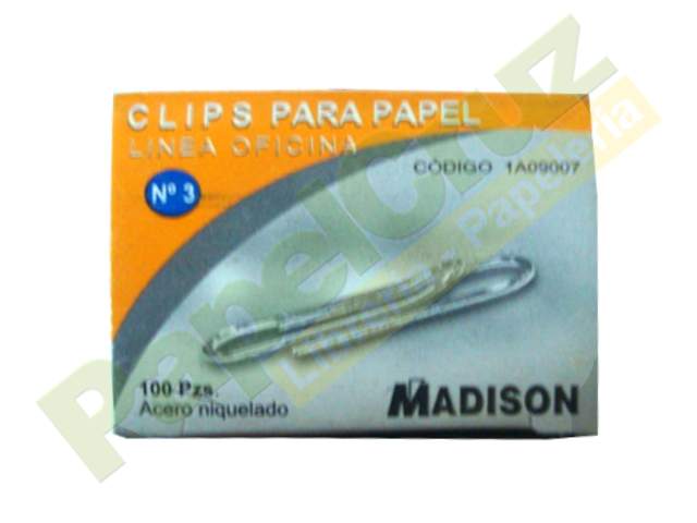 Clips Madison # 78 metalico grande 78 mm x 50 pza. – PapelCruz Libreria ...