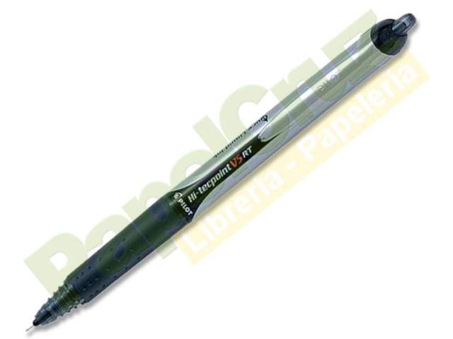 Micropen Pilot V5 RTRetractil 0.5 negro. – PapelCruz Libreria – Papeleria